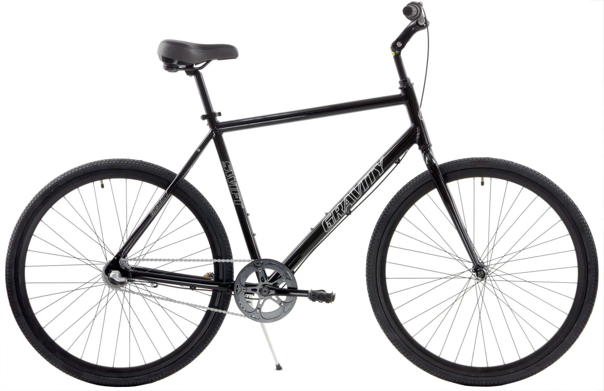 Gravity Swift 3 Shimano Nexus 3 Speed Internal Hybrid Coaster Brake Bike Simple (Jet Black, 22" Mens fits Most Riders 6' 2' to 6' 5"+)