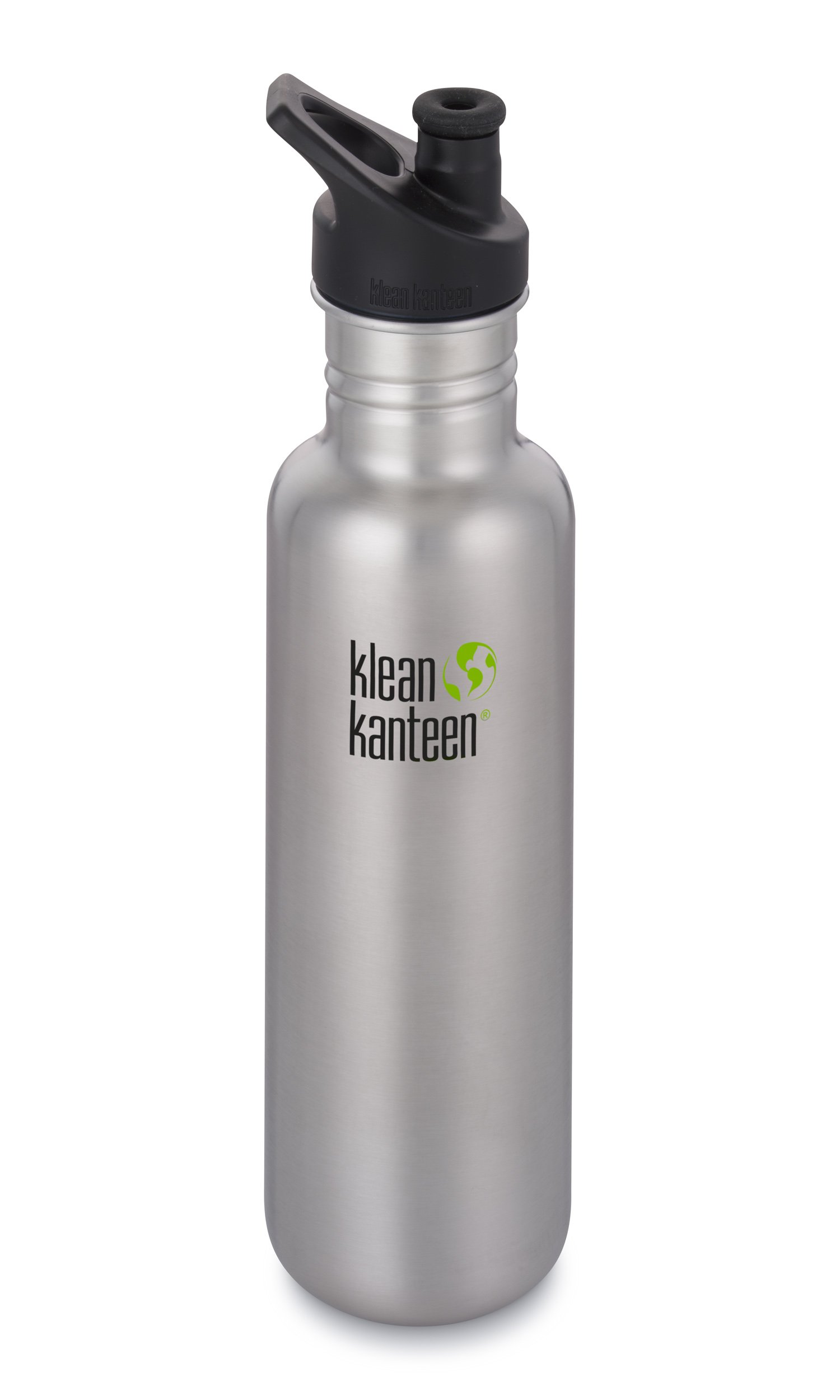 Klean Kanteen Classic Stainless Steel Single Wall Non-Insulated Water Bottle with Sport Cap, 27-Ounce, Brushed Stainless