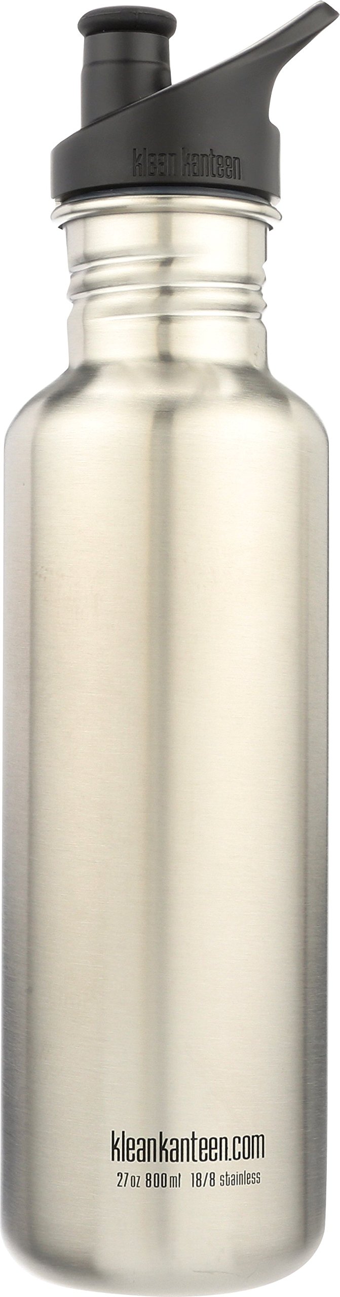 Klean Kanteen Classic Stainless Steel Single Wall Non-Insulated Water Bottle with Sport Cap, 27-Ounce, Brushed Stainless