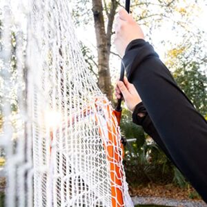 Franklin Sports Lacrosse Backstop Net - Lax Goal Extra Large Durable Net for Shooting Training + Practice - - 12' x 9', Black/Orange