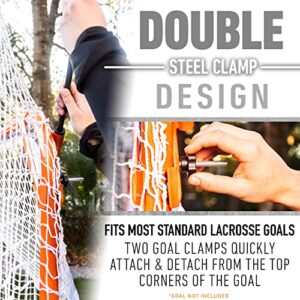 Franklin Sports Lacrosse Backstop Net - Lax Goal Extra Large Durable Net for Shooting Training + Practice - - 12' x 9', Black/Orange