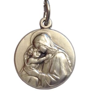 madonna with child silver medal - the patron saints medals - made in italy