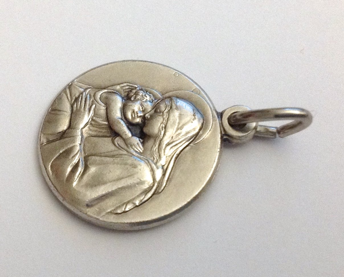 Madonna with Child Silver Medal - The Patron Saints Medals - Made in Italy