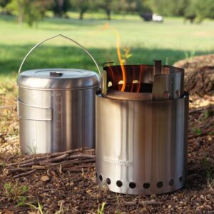 Solo Stove Pot 4000 Stainless Steel Camping Pot for Outdoor Campfire Great Cookware Equipment for Backpacking Kitchen Bushcraft Survival Gear and Cooking