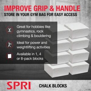 SPRI Chalk Block, 2oz. (8 Pack) for Gymnastics, Rock Climbing, Bouldering, Weight-Lifting,