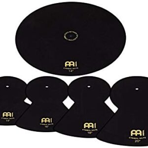 Meinl Cymbals Mute Pack for 14", 16", 18", 20" Cymbal Sizes-Quiet Drum Set Practice with Reduced Volume and Stick Attack (MCM-14161820)