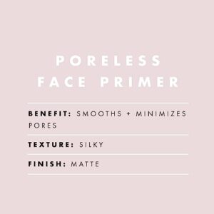 e.l.f, Poreless Face Primer - Large, Silky, Skin-Perfecting, Lightweight, Long Lasting, Absorbs Quickly, Smooths, Preps, Creates Flawless Base, Infused with Tea Tree and Vitamins A & E, 1.01 Fl Oz