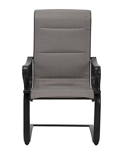 Cosco Outdoor Dining Chairs, SmartConnect, 2-Pack, Charcoal Gray with Light Gray Cushions