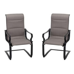 Cosco Outdoor Dining Chairs, SmartConnect, 2-Pack, Charcoal Gray with Light Gray Cushions