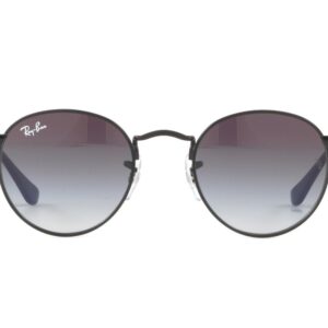 Ray-Ban Junior Kids RJ9547S Metal Round Sunglasses, Matte Black/Light Grey Gradient Dark Grey, 44 mm