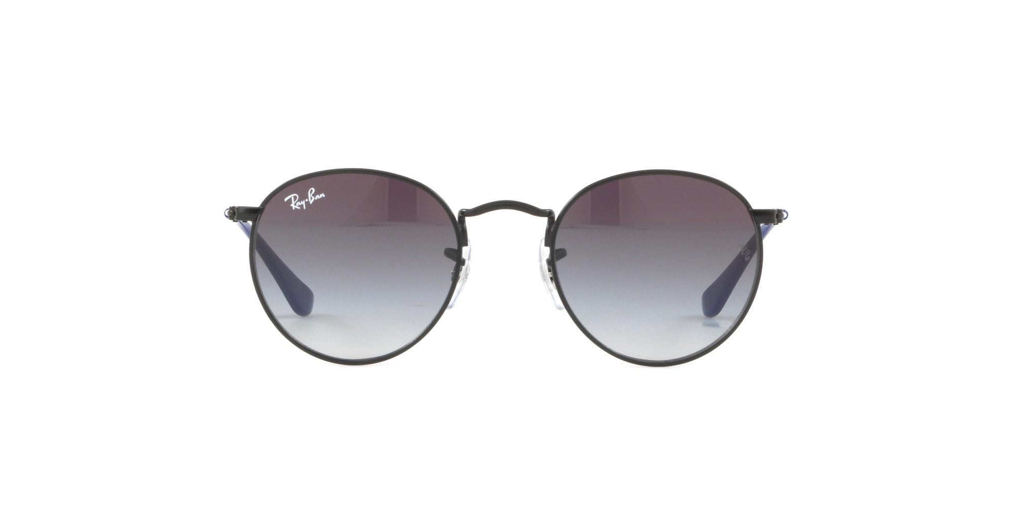 Ray-Ban Junior Kids RJ9547S Metal Round Sunglasses, Matte Black/Light Grey Gradient Dark Grey, 44 mm