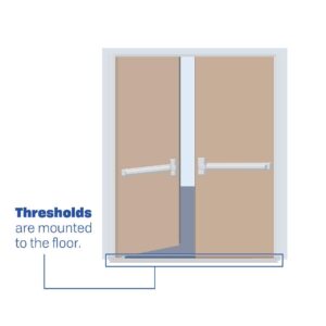 Mill Aluminum High Rabbeted Threshold/Saddle with Solid Rubber Extrusion (3465MA), FH #10 x 1-1/2'' Supplied, (3-11/16'' W x 1/2'' H x 72'' L)