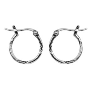 boma jewelry sterling silver twist round snap down hoop earrings