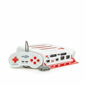 Retro-Bit Super Retro Trio HD Plus 720P 3 in 1 Console System - HDMI Port - for Original NES/SNES, Super Nintendo and Sega Genesis Games - Red/White