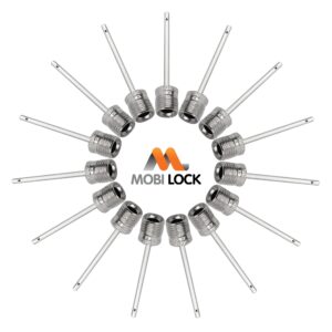 mobi lock ball pump inflation needle (pack of 15) - stainless steel air pump needles - ideal for blowing up football, basketball, volleyball, and all other sports balls