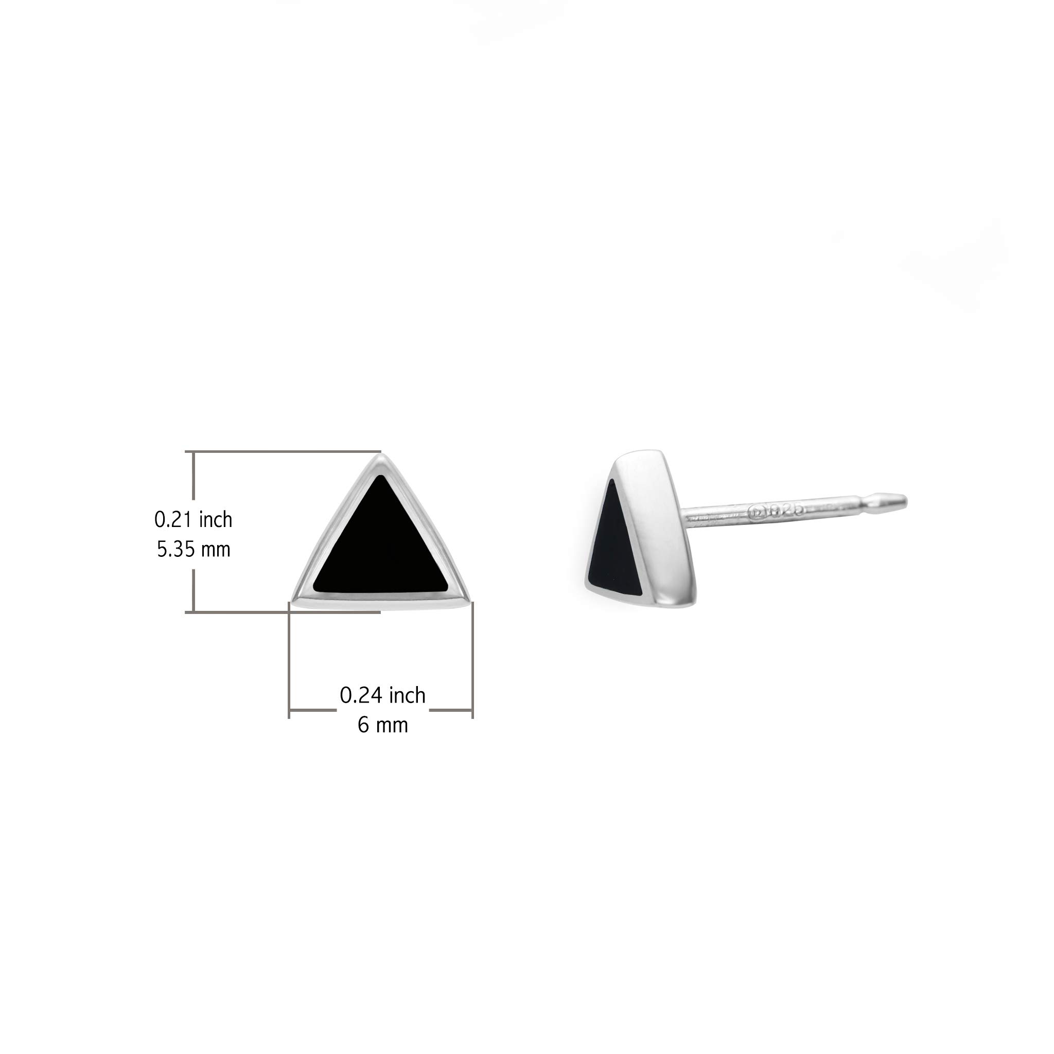 Boma Jewelry Sterling Silver Onyx Triangle Inlay Stud Earrings