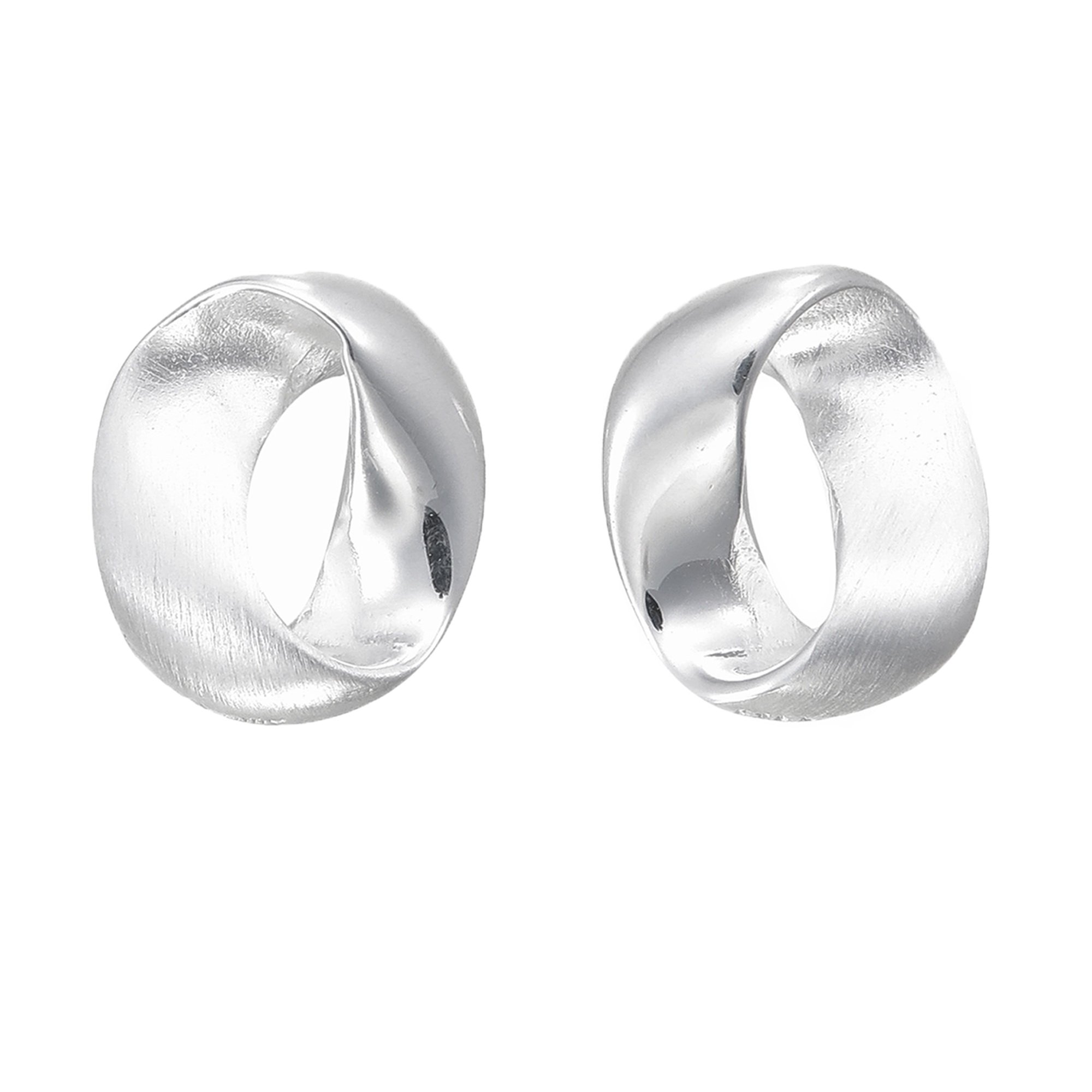 Boma Jewelry Sterling Silver Mobius Strip Twisting Modern Stud Earrings