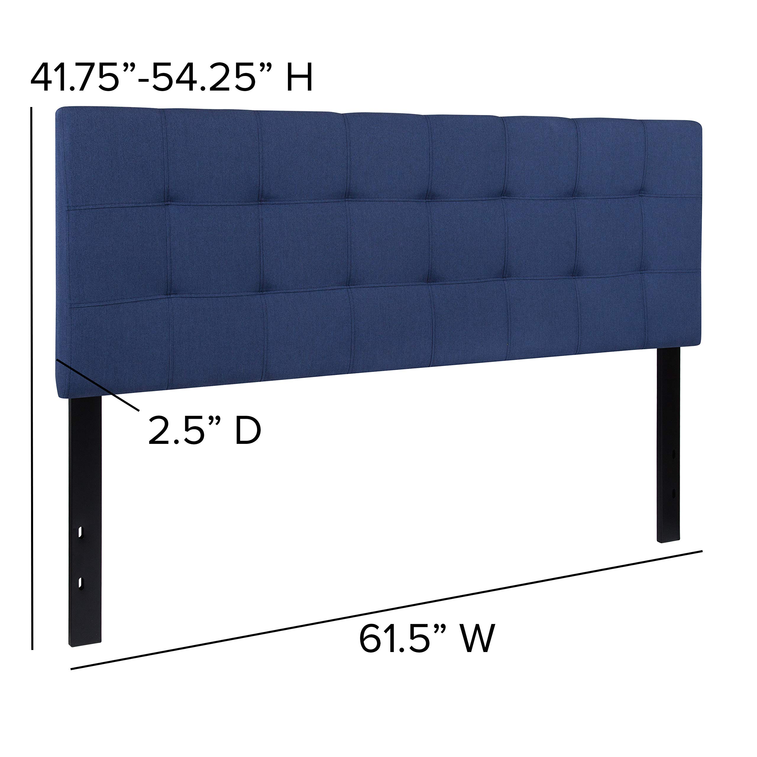 Flash Furniture Bedford Tufted Upholstered Queen Size Headboard in Navy Fabric