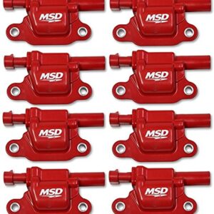 82668 MSD Ignition Coil - GM Gen V Blaster Series - Gen V Direct Injected Engine - Red - 8-Pack - Square