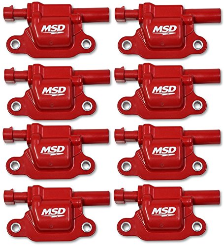 82668 MSD Ignition Coil - GM Gen V Blaster Series - Gen V Direct Injected Engine - Red - 8-Pack - Square