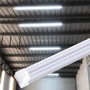 Led Cooler Light 6ft,V Shape Integrated LED Fixtures 56W,5600LM, AC85-277V, SMD2835 Clear Cover, Cool White 6000K. led Shop Light 25 Pack