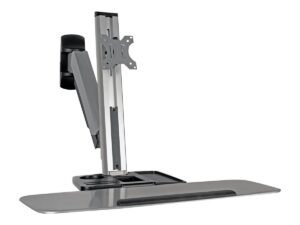 tripp lite wall mount for sit stand desktop workstation height-adjustable standing desk, single display (wwss1332w),silver