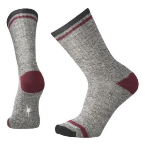 smartwool sw000003a49l everyday larimer crew socks charcoal heather-tibetan red h l