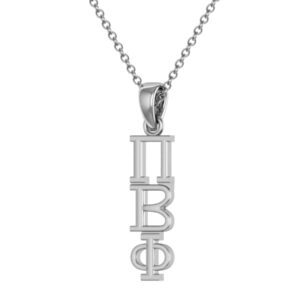 King Greek Pi Beta Phi Necklace 18" - Sterling Silver