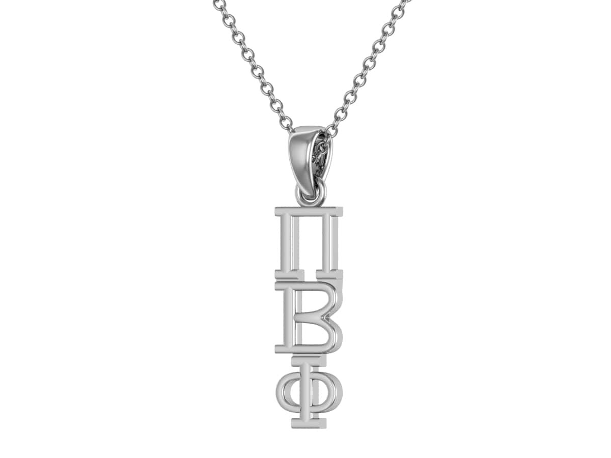 King Greek Pi Beta Phi Necklace 18" - Sterling Silver