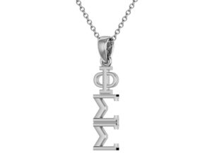 king phi sigma sigma necklace 18" - sterling silver