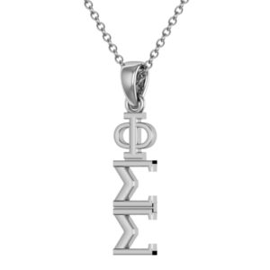 KING Phi Sigma Sigma Necklace 18" - Sterling Silver