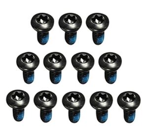 12pcs mountain bike disc brake rotor bolts mtb bicycle m510mm screws stainless steel t25 cycle bicycle brake disc bolts screw - set of 12 (black)