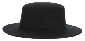 adult women men classic flat top hat fedora hats trilby caps panama hat jazz cap black