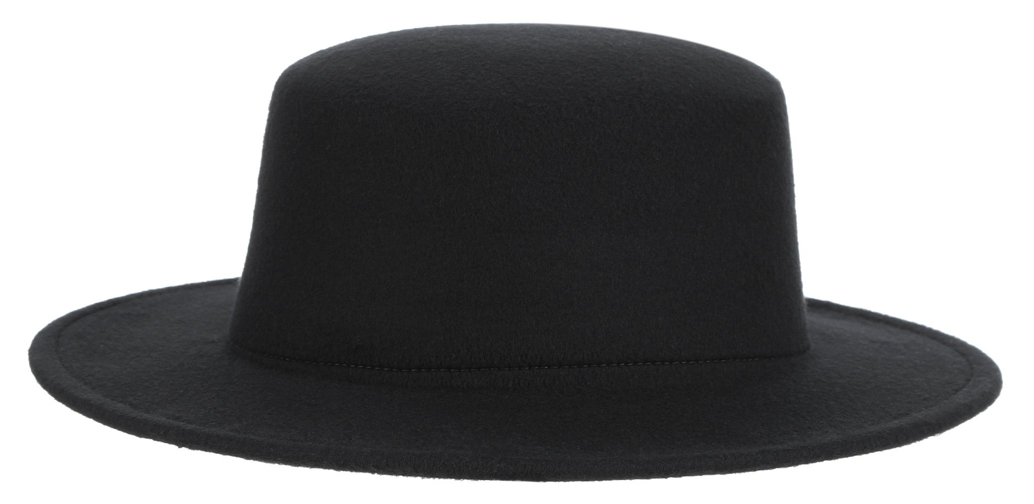 Adult Women Men Classic Flat Top Hat Fedora Hats Trilby Caps Panama Hat Jazz Cap Black