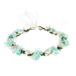 love sweety nature flower crown fruit headband boho garland wedding photo prop (blue)