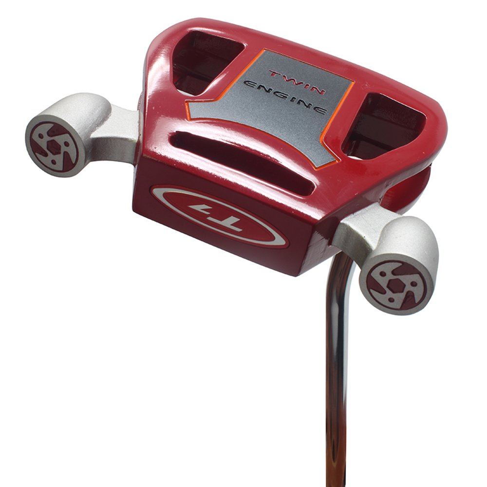 T7 Twin Engine Red Mallet Golf Putter Right Handed with Alignment Line Up Hand Tool 35 Inches Men's Standard Length Perfect for Lining up Your Putts