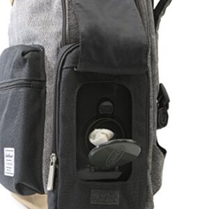 Eddie Bauer Places & Spaces Bridgeport Diaper Bag Backpack, Cooler Bottle Pockets and Changing Pad Included, Light Grey and Tan