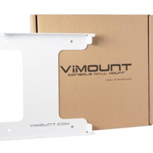 ViMount Wall Mount Metal Holder Compatible with PlayStation 4 PS4 Slim Version in White Color