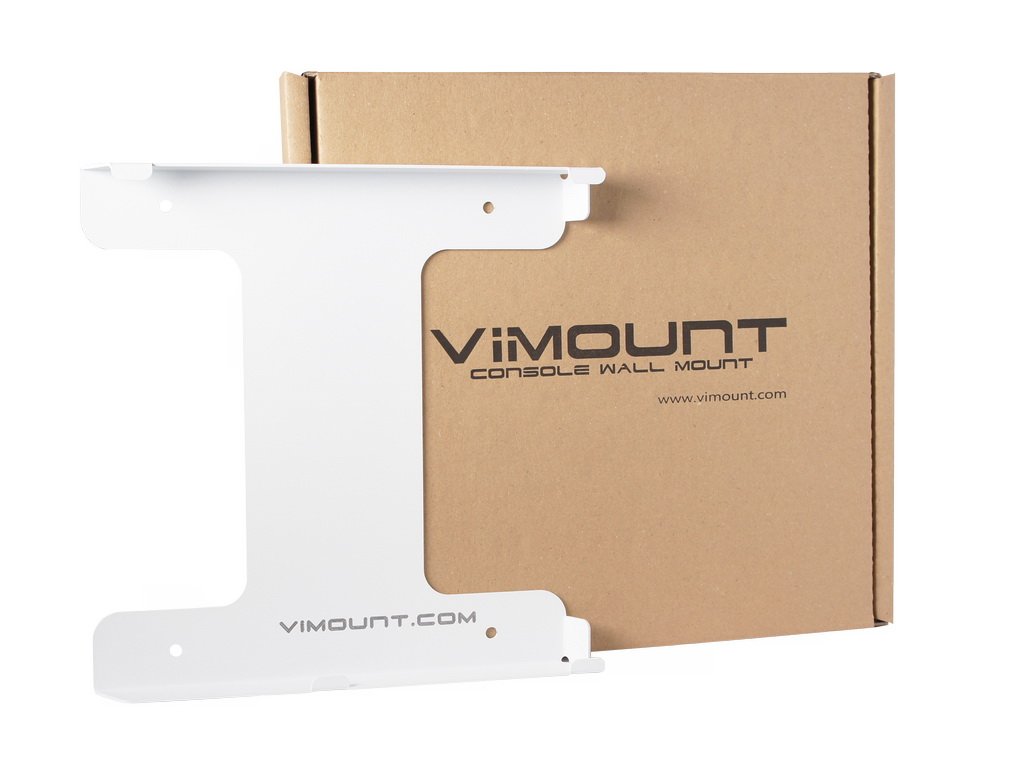 ViMount Wall Mount Metal Holder Compatible with PlayStation 4 PS4 Slim Version in White Color