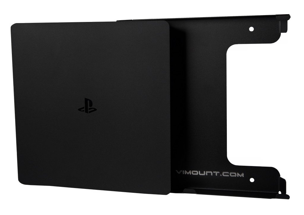 ViMount Wall Mount Metal Holder Compatible with PlayStation 4 PS4 Slim Version in White Color