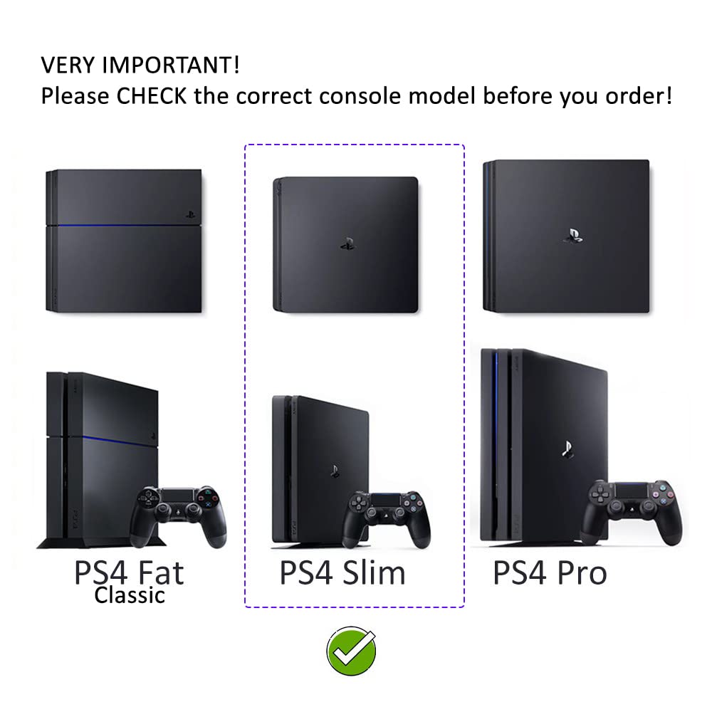 ViMount Wall Mount Metal Holder Compatible with PlayStation 4 PS4 Slim Version in White Color