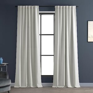 hpd half price drapes bellino room darkening curtains 108 inches long curtains for bedroom & living room (1 panel), 50w x 108l, chalk off white