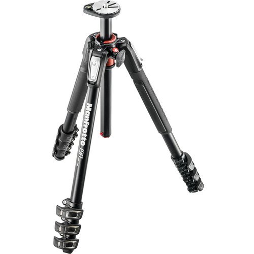 Manfrotto MT190XPRO4 4 Section Aluminum Tripod Legs with Q90 Column (Black), Bundled with A ZAYKiR Tripod Strap Non-Slip with Two Quick-Release Loops (Black)