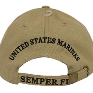 U.S Marine USMC Semper Fi Logo Eagle Embridered Cap Hat Beige