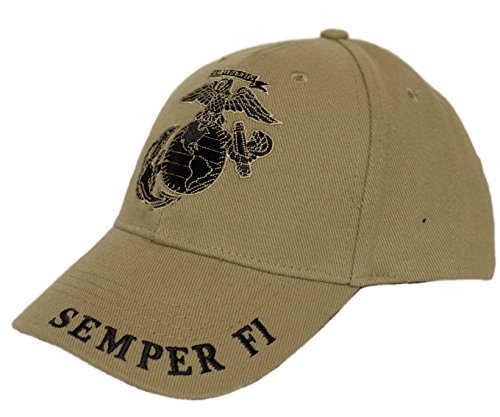 U.S Marine USMC Semper Fi Logo Eagle Embridered Cap Hat Beige