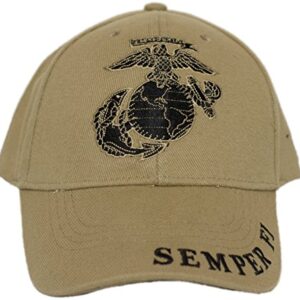 U.S Marine USMC Semper Fi Logo Eagle Embridered Cap Hat Beige