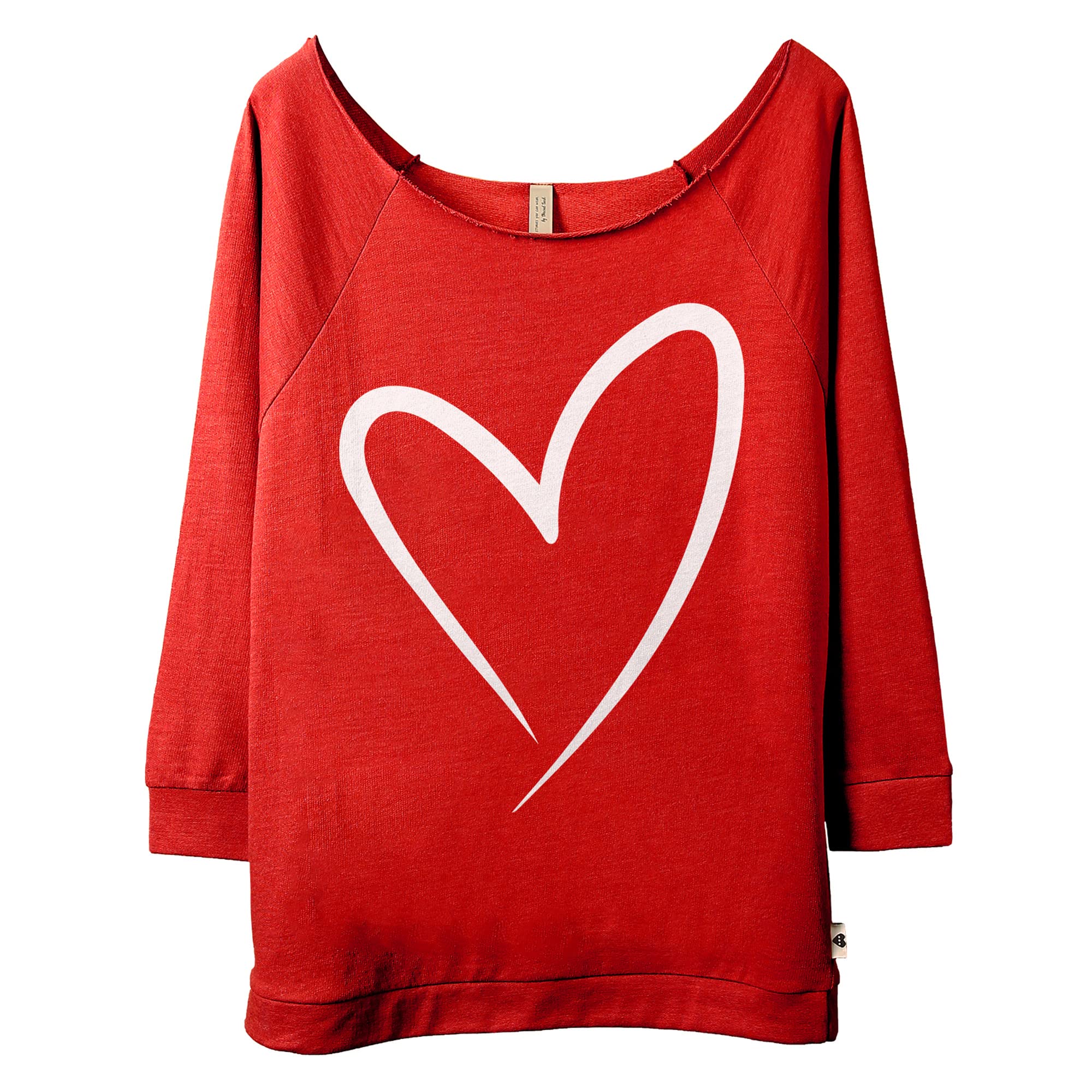 Thread Tank Simply Heart Love Slouchy Sweatshirt for Women, Fun and Casual Pullover, Valentines Day Idea Red