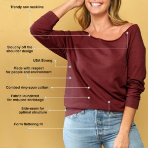 Thread Tank Simply Heart Love Slouchy Sweatshirt for Women, Fun and Casual Pullover, Valentines Day Idea Red