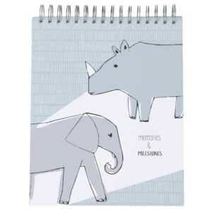 c.r. gibson wild animals my first year milestone book for baby boys by dwellstudio, 8.5'' w x 10.75'' h