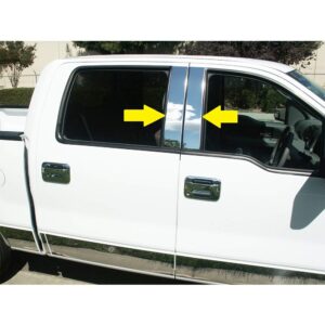 sizver polished stainless steel pillar posts accent covers for 2004-2014 f-150 ^super/supercrew cab^